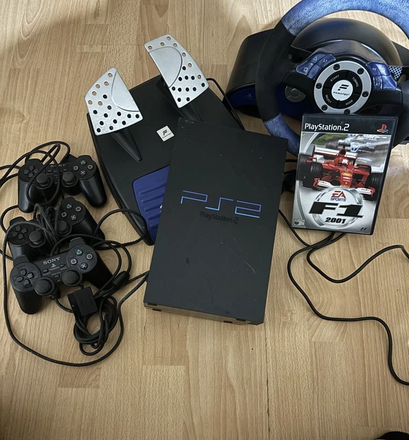 PLAYSTATION 2 BUNDLE: PS2 Console, 3 Controllers, Fanatec Racing Wheel ...