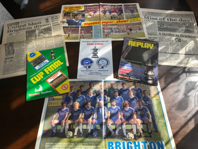 BRIGHTON FA CUP Final Football Programmes Vintage Newspapers Match Pics ...