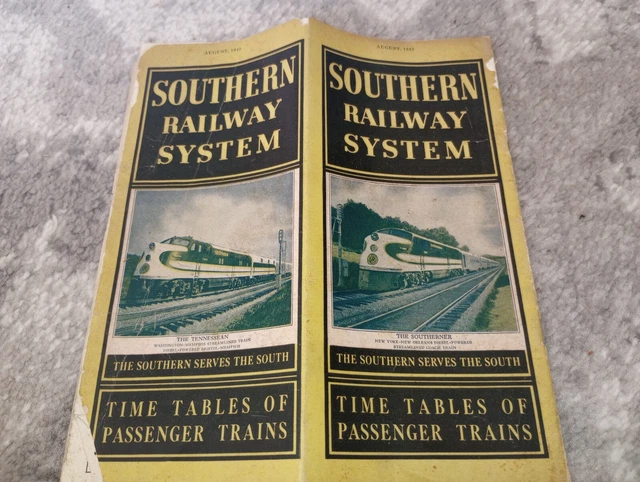 VINTAGE SOUTHERN RAILWAY-TIME Table of Passenger Trains Aug , 1942 £8. ...