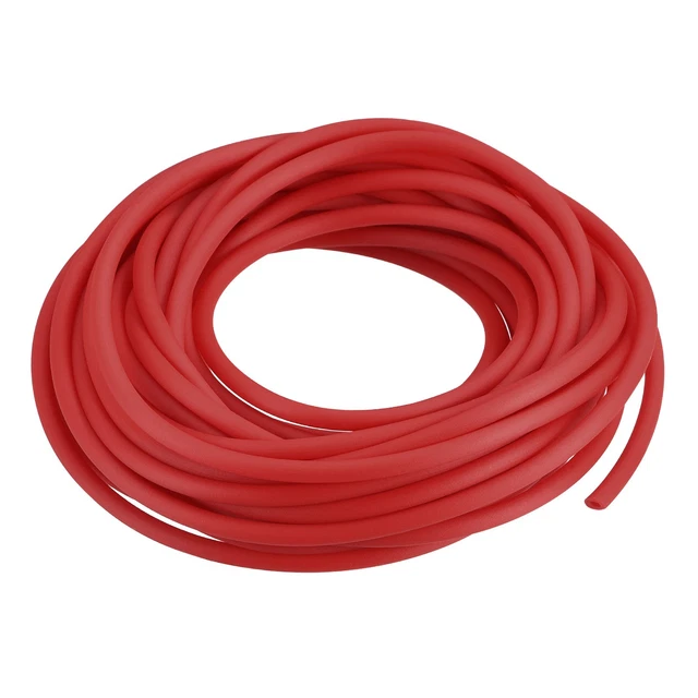 RUBBER CORD TUBE 16ft 2mm Dia 1mm Hole Red Hollow Tubing for DIY Craft ...