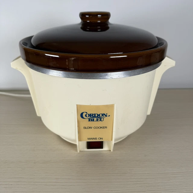 VINTAGE CORDON BLEU 525 Auto 3L Slow Cooker In Beige Brown Ceramic ...