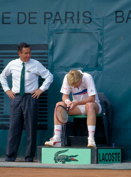 BORIS BECKER OF West Germany takes a break during the Quarter-fin - Old ...