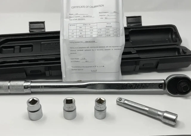 TORQUE WRENCH 1/2 drive calibrated set with 3 sockets Extension bar 14 ...