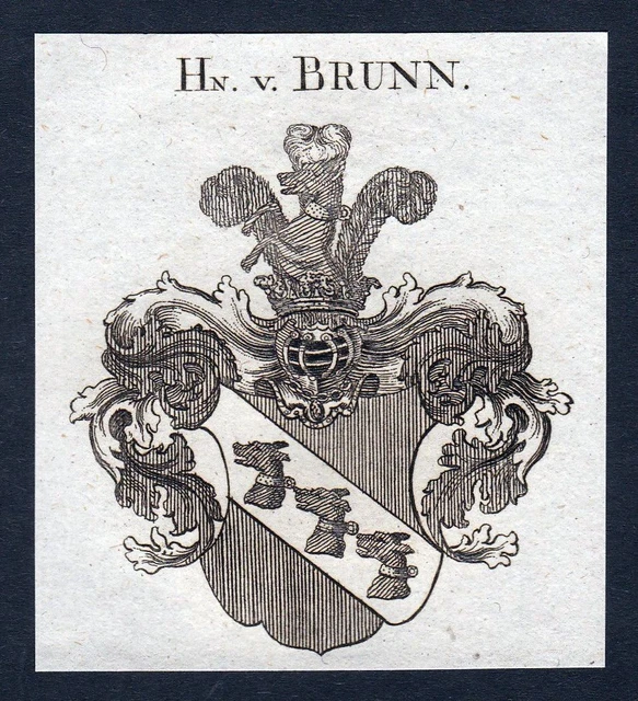 1820 ITZENPLITZ BRUNN Wappen Adel coat of arms Heraldik Kupferstich ...