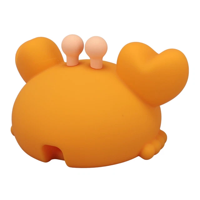 CRAB NIGHT LIGHT Warm White Lighting 3 Brightness Levels Soft Silicone ...