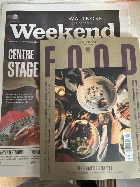 WAITROSE FOOD MAGAZINE December 2025 + 4 December Waitrose Paper 😊 £2. ...