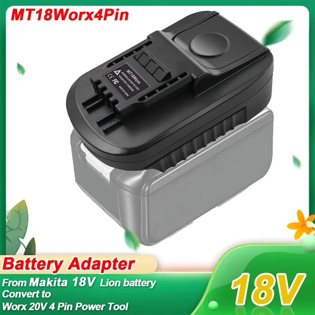 ADAPTATEUR POUR CONVERTISSEUR de batterie Li-Ion Makita 18V pour Worx ...