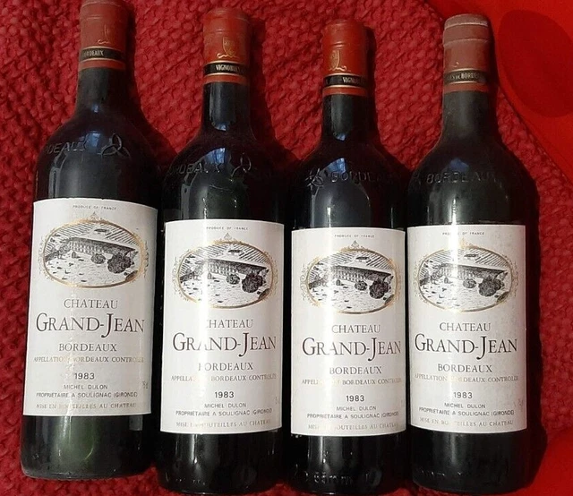 4 BOUTEILLES DE vin rouge de Bordeaux château Grand Jean 1983 EUR 18,50 ...