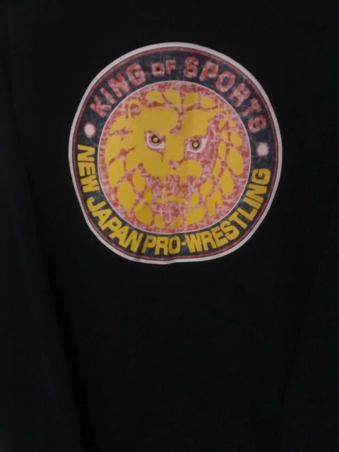 NJPW NEW JAPAN Pro Wrestling Rare Distressed Logo Size Xl Pullover ...