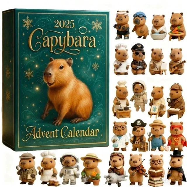 2025 CAPYBARA ADVENT Calendar Christmas Blind Box Xmas Tree Pendant Fan Gifts AU $23.74 ...