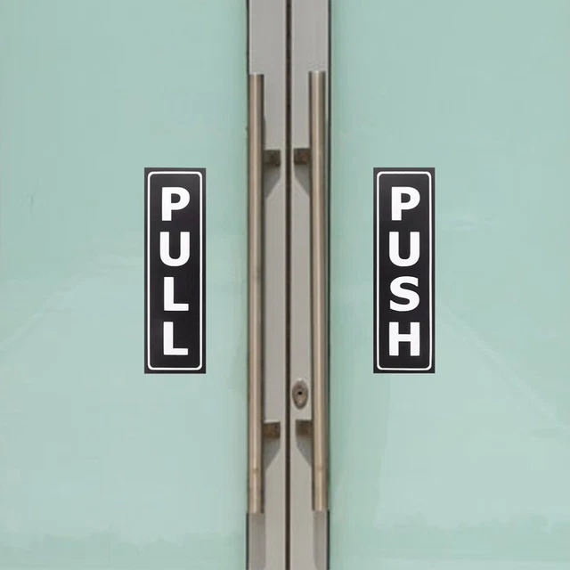 PUSH DOOR SIGN Sticker Set for Business £6.05 - PicClick UK
