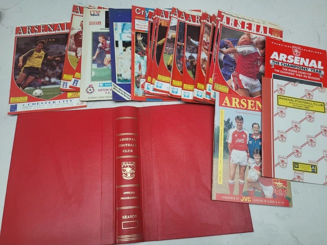ARSENAL FOOTBALL CLUB Official Programme Binder / Folder + 1990 /91 ...