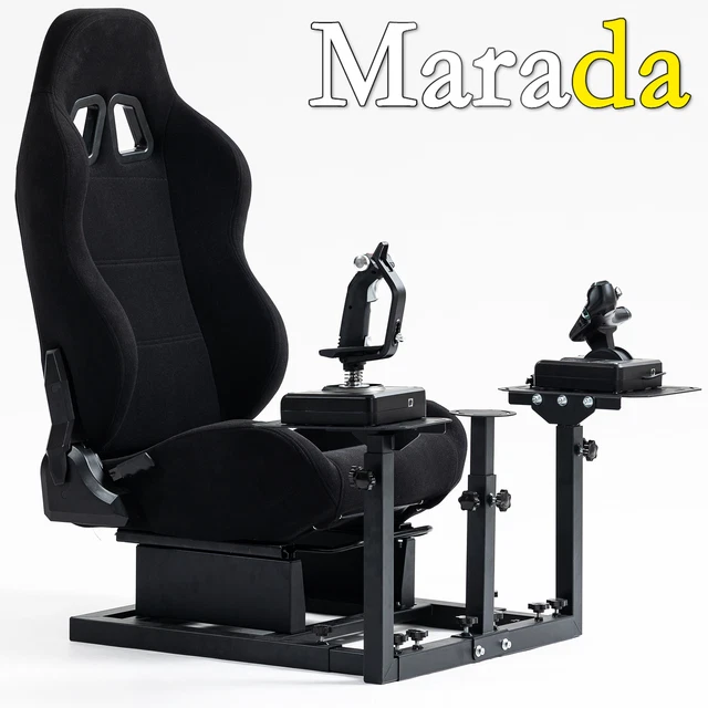 MARADA RACING FLIGHT Simulator Cockpit, Black Seats Compatible with ...