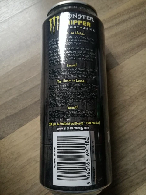 MONSTER ENERGY DRINK Empty Can Empty Can Monster Ripper Juice France ...