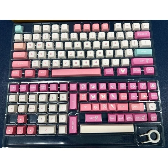 134-KEY MECHANICAL KEYBOARD Keycaps XDA PBT DYE SUB Pink Sunset Keycap ...