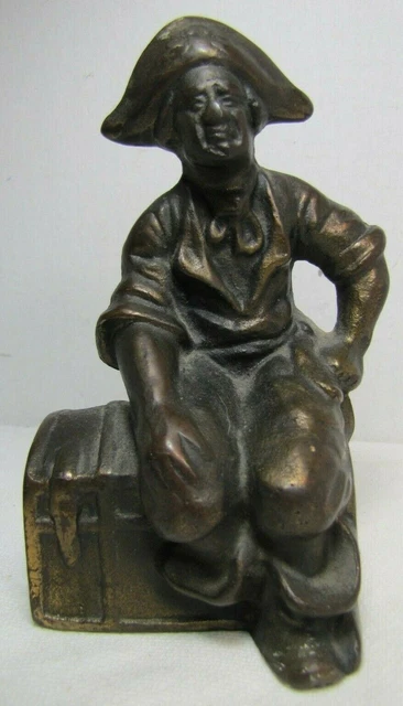 OLD CAST IRON Pirate Treasure Chest Doorstop Bookend Decorative Art ...