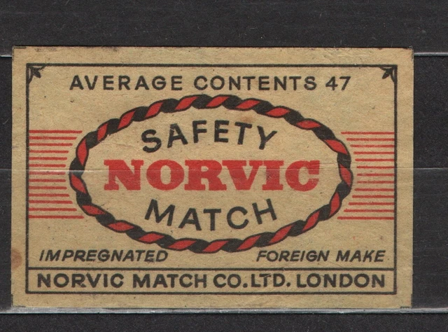 MATCHBOX LABELS UK- Norvic Match, foreign, 47 - #used £1.75 - PicClick UK