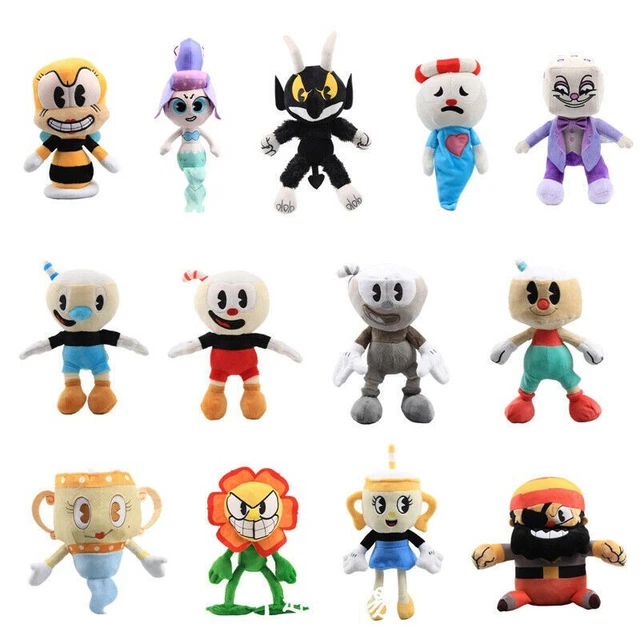 CUPHEAD GAME MUGMAN Mecup And Brocup Dice Cup Head Plush Toy Stuffed ...