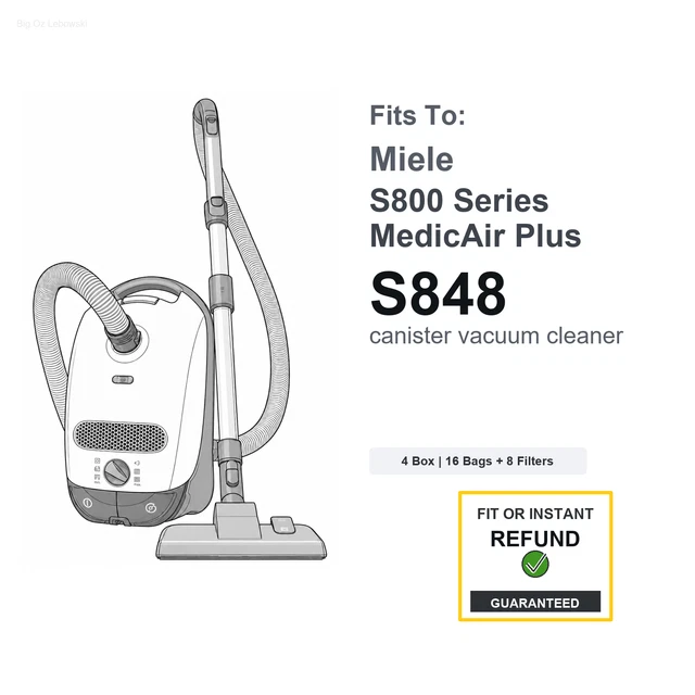 MIELE GN TYPE Vacuum Bags For S800 Series S848 MedicAir Plus 4 Box Free ...
