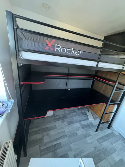 X-ROCKER BATTLE BUNK Gaming High Sleeper Bed with Desk £102.00 ...