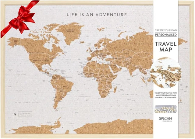 TVB04 TRAVEL BOARD World Map, Large, Beige/White $133.99 - PicClick AU