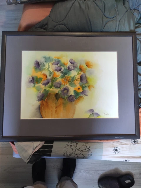 ANCIEN TABLEAU AQUARELLE signé et authentifié au dos afra koolen numeroté 184 EUR 25,00 ...