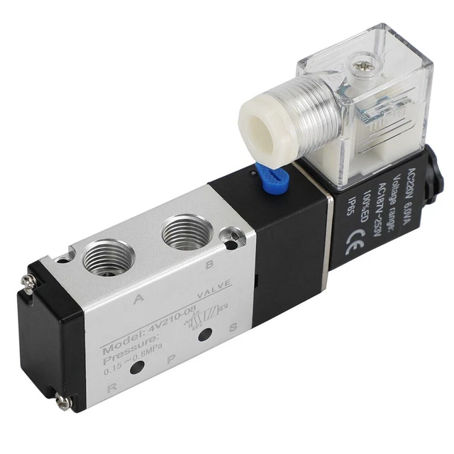 VALVOLA PNEUMATICA BASSA resistenza all'attrito 4V21008 AC220V 2 posizioni 5 vie EUR 23,86 ...