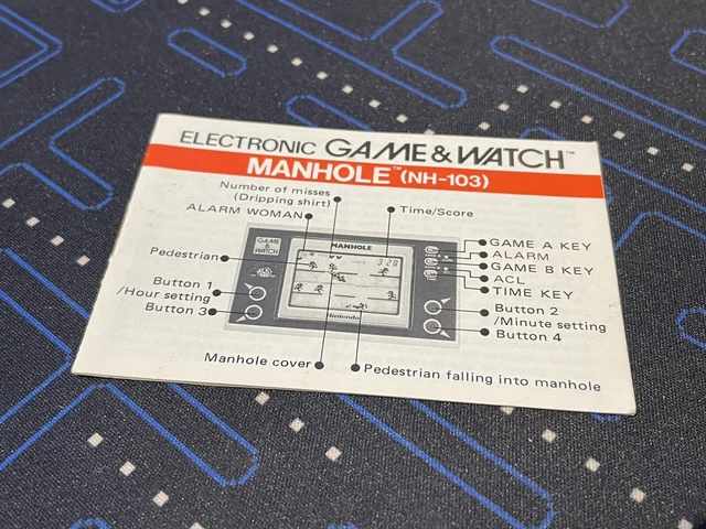NINTENDO GAME & Watch Manhole Nh-103 Instructions Original £19.00 ...