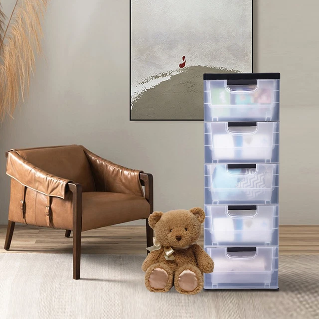 PP PLASTIC STORAGE Cabinet 5 Drawers Stackable Clothes Storage Box ...