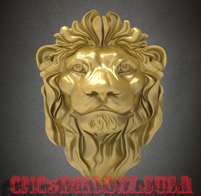 GOLDEN LION HEAD 3d model STL file for cnc router laser & 3d printer £1.24 - PicClick UK