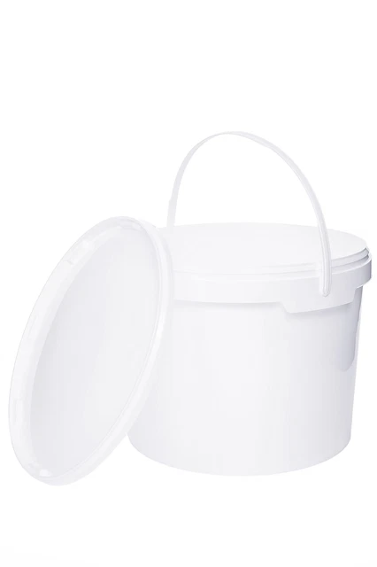 10 LITER EIMER mit Deckel Benbow, weiß, stapelbar, mit ...