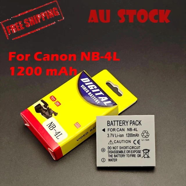 NB-4L 1200MAH BATTERY for Canon IXUS 30 40 50 55 60 65 70 75 80 IS NB4L ...