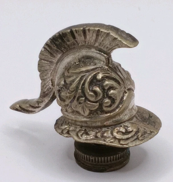 VINTAGE SILVER PLATED Metal Finial Of Roman Gladiator Helmet Ornament £ ...