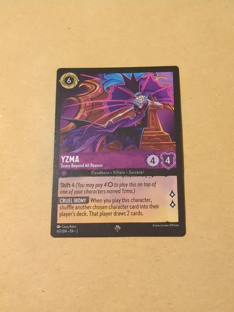 DISNEY LORCANA CHAPTER Two YZMA SUPER RARE Non Foil Trading Card Rise ...