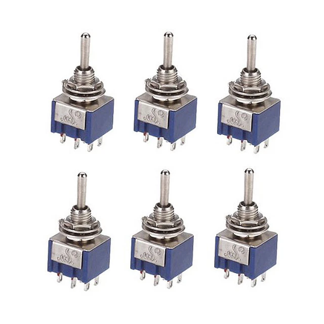 6PCS BLUE TOGGLE Switches DPDT 6 Pin 3 Way ON/OFF/ON Mini Switch EUR 2 ...