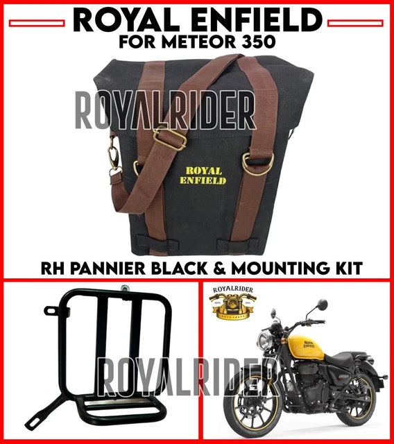 ROYAL ENFIELD &RH PANNIER BLACK & MOUNTING KIT" For Meteor 350 £50.64 ...