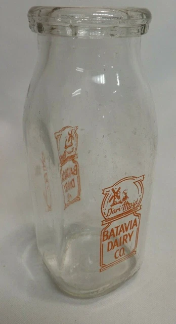 VINTAGE 1/2 PINT Milk Bottle *Batavia Dairy Co.* Illinois - Dutch Girl Windmill £11.34 - PicClick UK