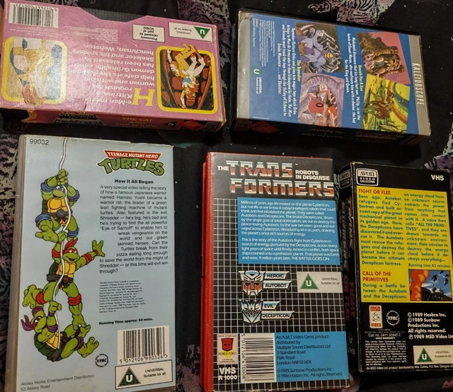VHS 80S CARTOONS Transformers TMHT Turtles He-man Arrival From ...
