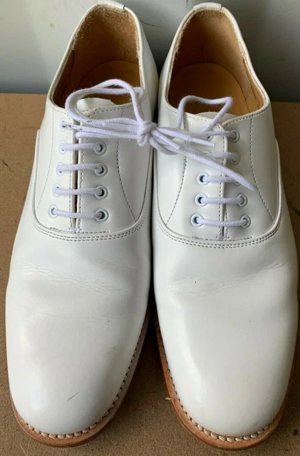 WHITE LEATHER TROPICAL Officers Derby Parade Shoe British Army ROYAL ...