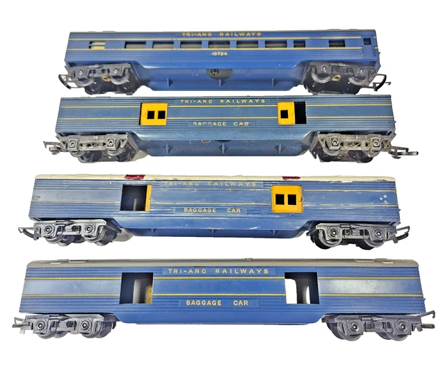 RAKE OF 4 Triang R134 R130 OO Transcontinental Coach Vista Dome Baggage ...