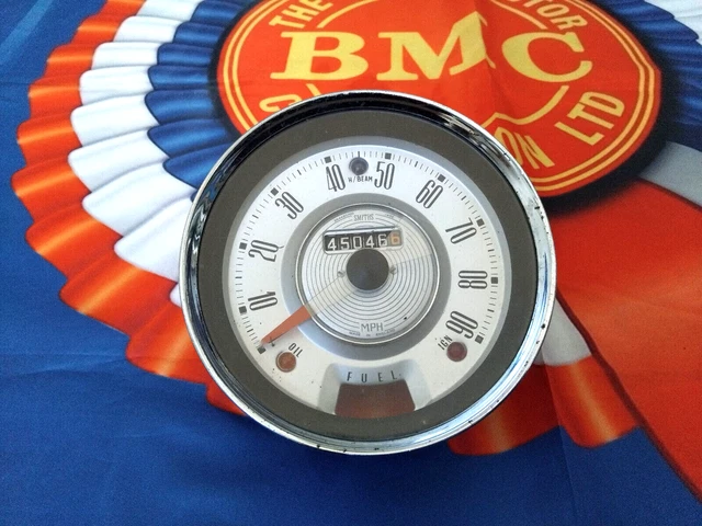 CLASSIC MINI MK1 Bmc Silver Speedo Speedometer Clock Rare Downton ...