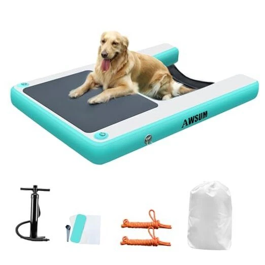 INFLATABLE DOG WATER Ramp Pool Float Floating Ramps for Dogs Up to 180 ...