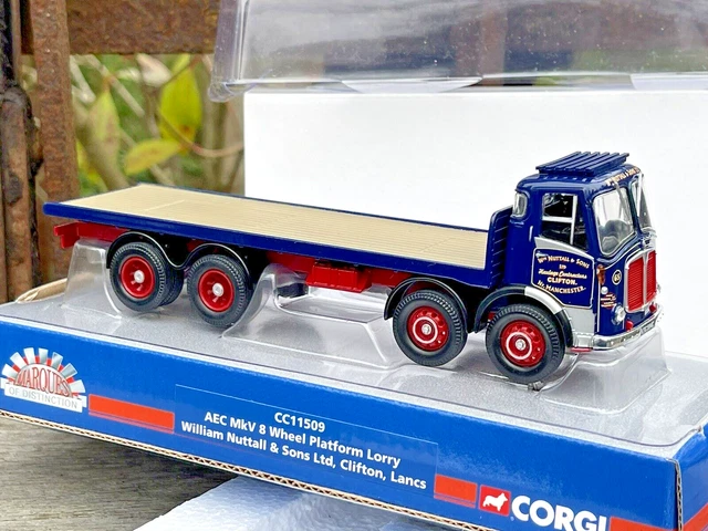 CORGI DIECAST AEC 8 wheel platform lorry Nuttall & Sons Limited 1:50 ...
