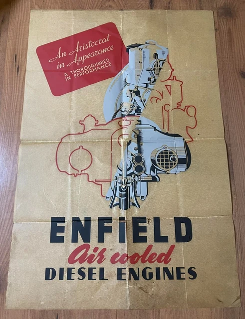 ROYAL ENFIELD MOTORCYCLE Poster "Enfield Air Cooled Diesel Engines ...