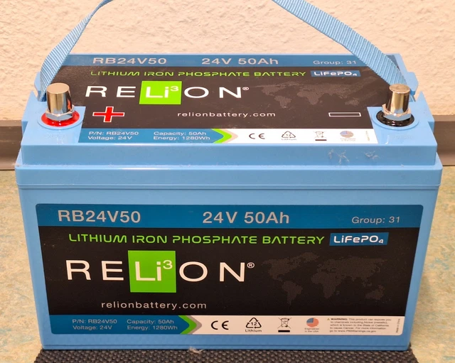 LITHIUM AKKU RELION 24V 50Ah RB24v50 LiFePo4 LFP MBS 1280Wh EUR 200,00 - PicClick DE