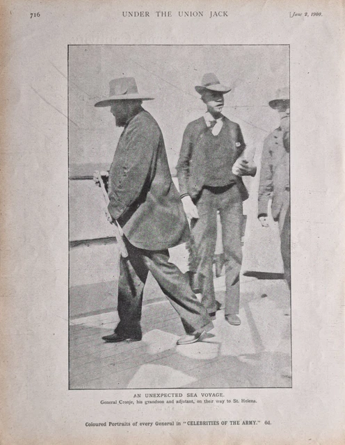 1900 STAMPA BOERO Guerra General Cronje & Nipote Mare Voyage To S ...