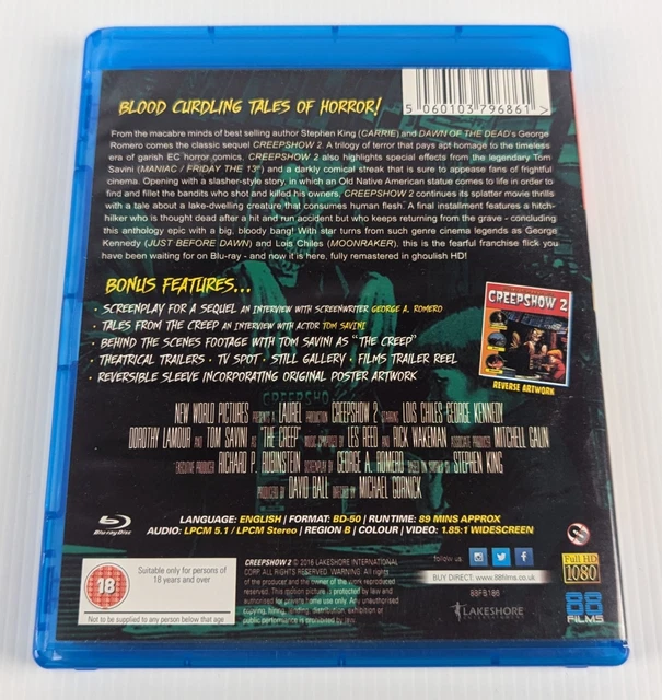 CREEPSHOW 2 - Genuine Region B Blu-Ray 1987 George Kennedy Lois Chiles ...