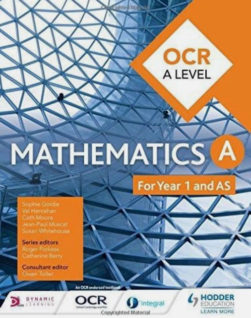 OCR A LEVEL Mathematics Year 1 and AS By Sophie Goldie - New Condition ...