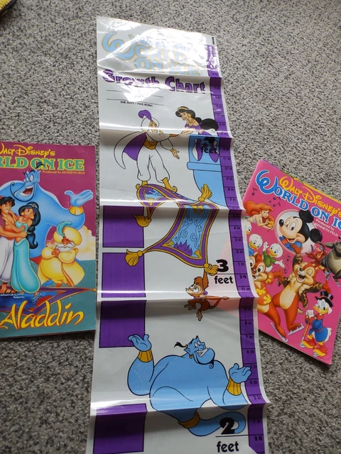 2 WALT DISNEY'S World on Ice colour brochures Aladdin & height chart ...