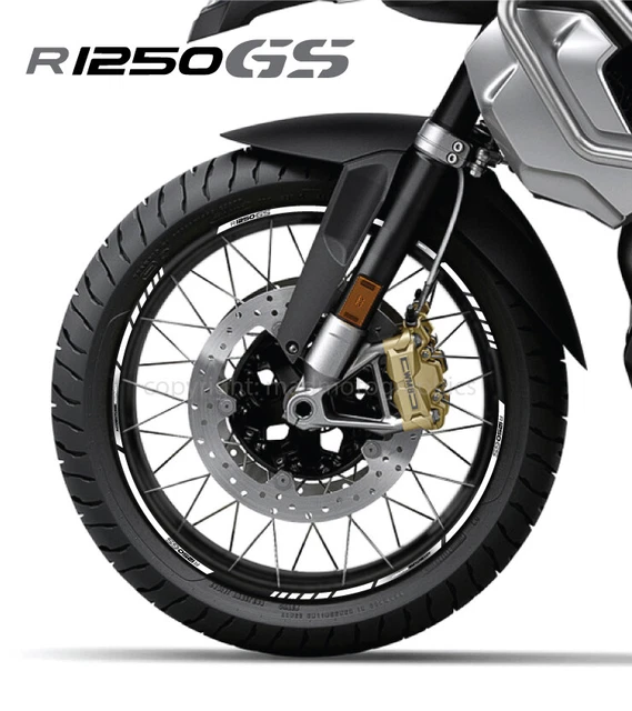 R1250GS MOTORCYCLE WHEEL rim decals BMW R1250 GS stickers stripes 19 ...
